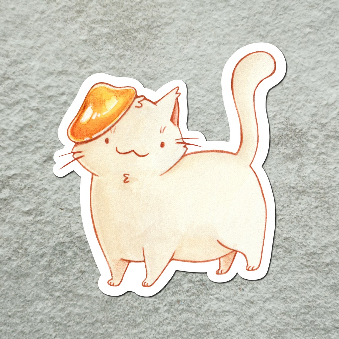 Egg Cat Sticker, Sunny Side up Cat Sticker, Breakfast Cat Sticker ...