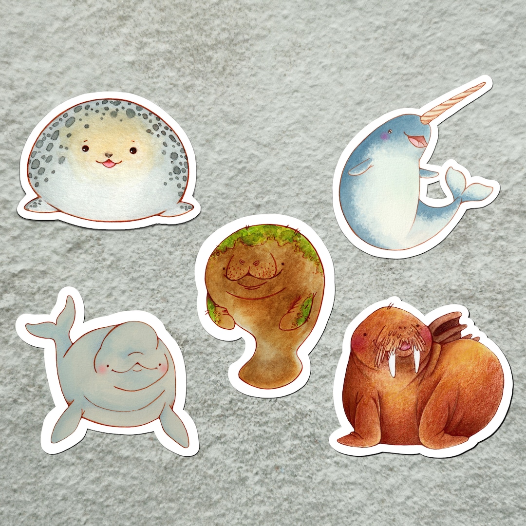 Marine Life Stickerpack, Ocean Stickerpack, Cute Animal Stickerpack ...