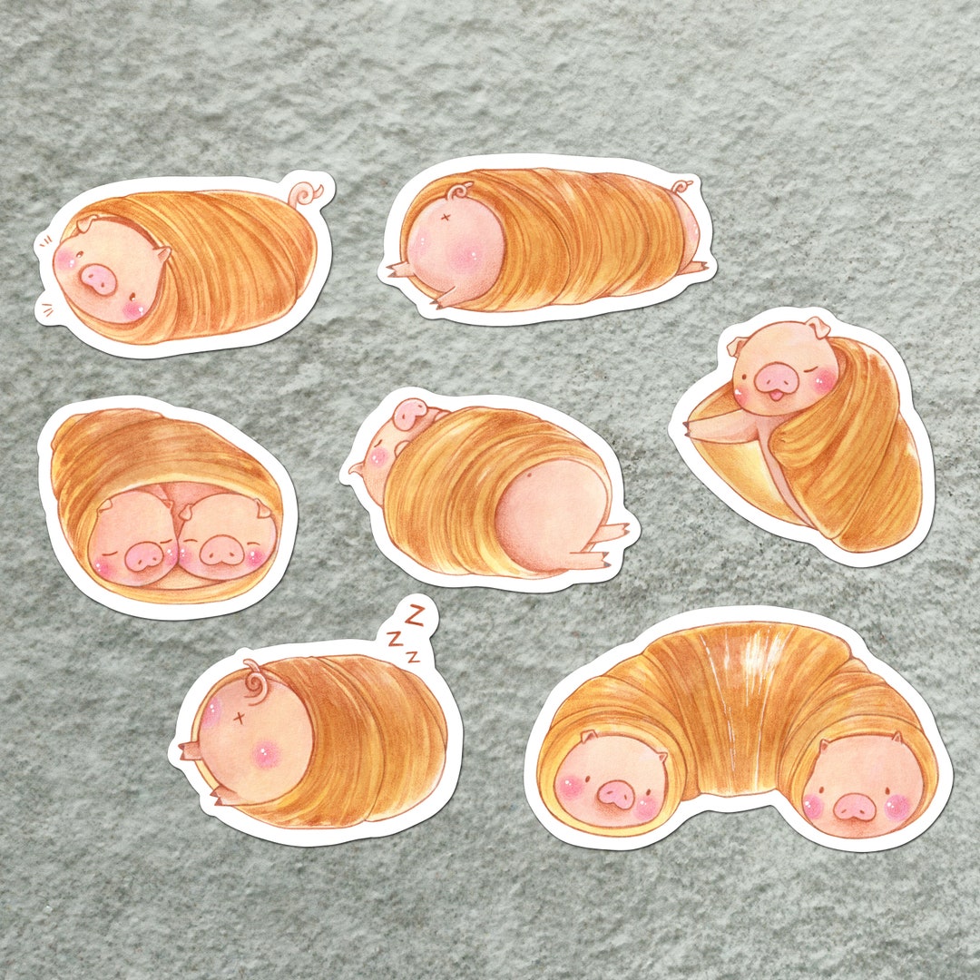 Pigs in Blankets Sticker Pack, Cute Food Sticker Pack, Wholesome ...