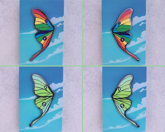 Luna Moth Wings Hard Enamel Pin Moon Moth Enamel Pin Insect | Etsy