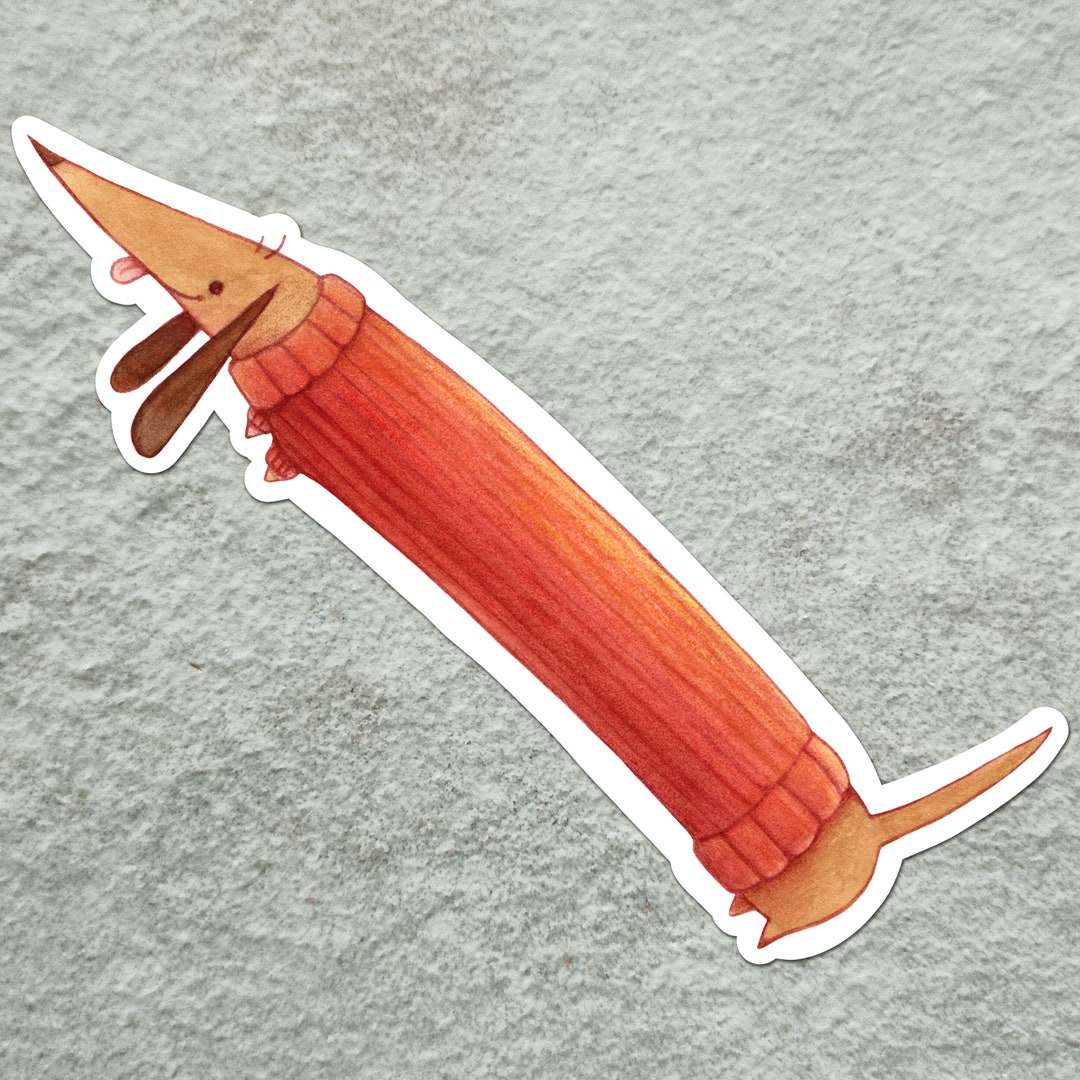 Wiener Dog Sticker, Dachshund Sticker, Cozy Dog Sticker, Dog Sticker ...