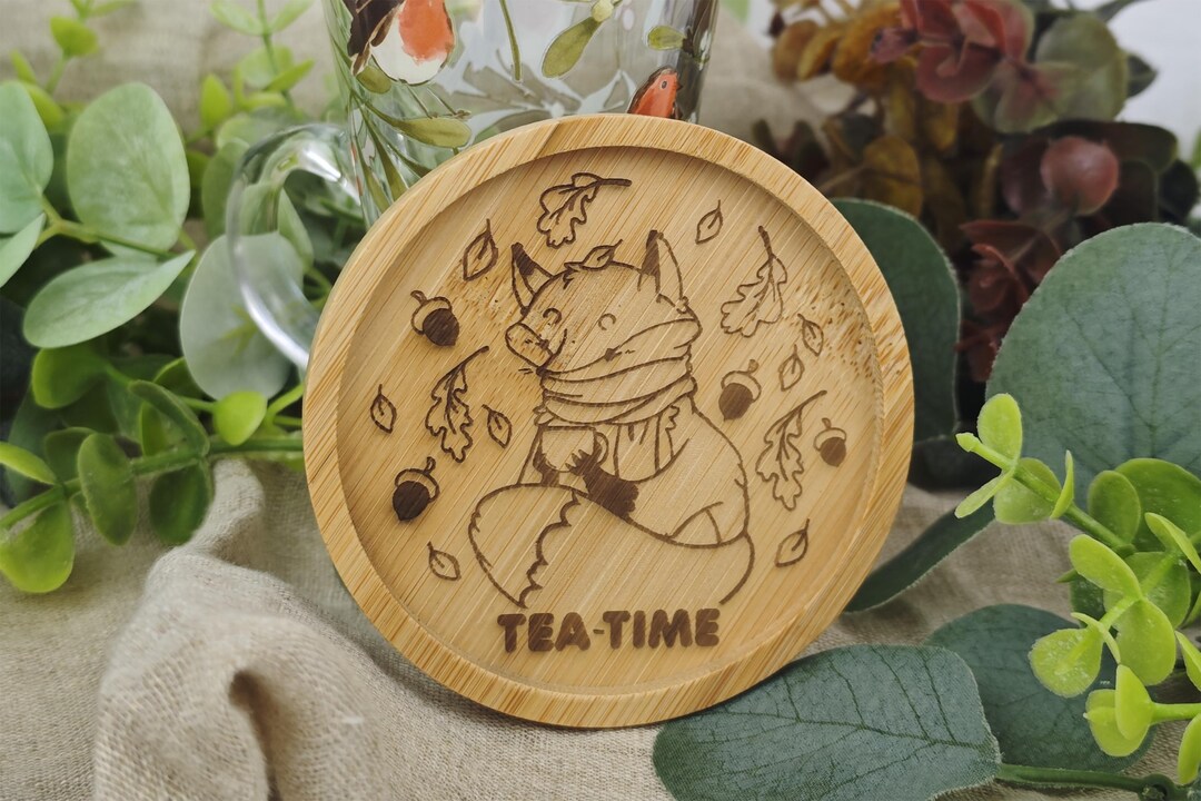 Bamboo Fox Coaster, Autumn, Animal Coaster, Fox Coaster, Kitsune, Tea ...