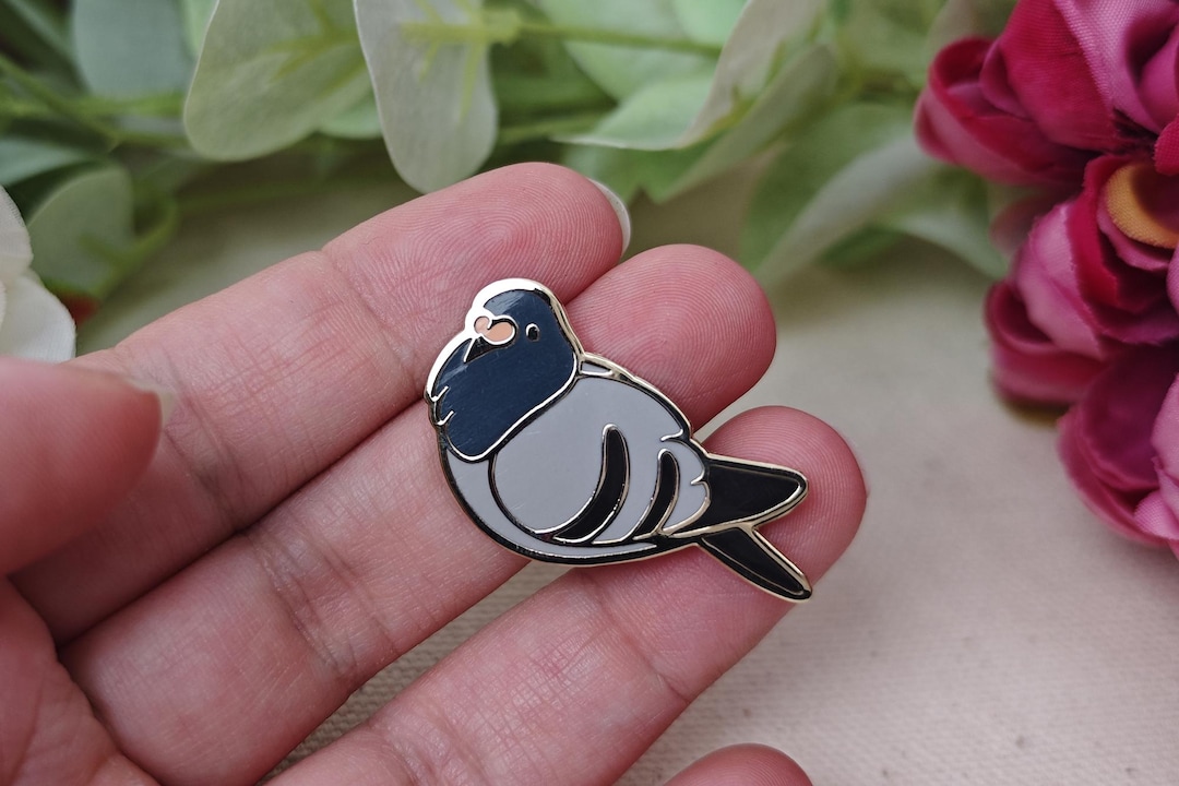 Pigeon Enamel Pin, Bird Brooch, Cute Animal Enamel Pin - Etsy