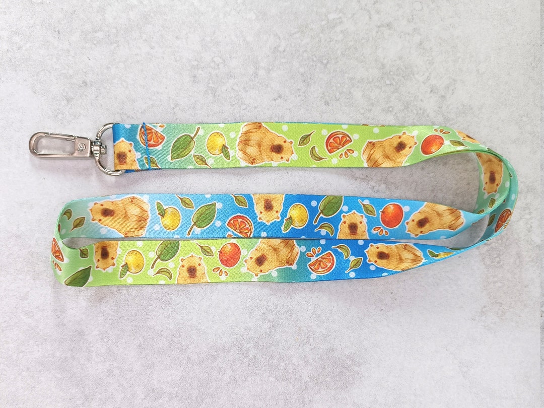 Capybara Lanyard, Unimpressed Capybara ID Holder, Cute Animal Badge ...
