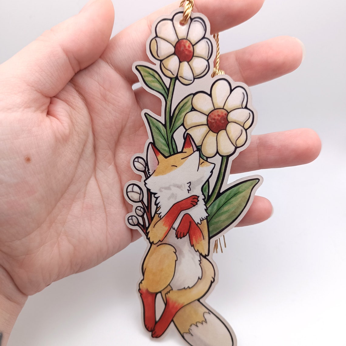 Fox Bookmark Flower Bookmark Nature Art Cute Bookmark - Etsy