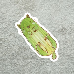 Pickle Cat Stickerpack, Pickle Jar Sticker, Weird Cat Stickers, Green Cat Sticker, Cute Cat ...
