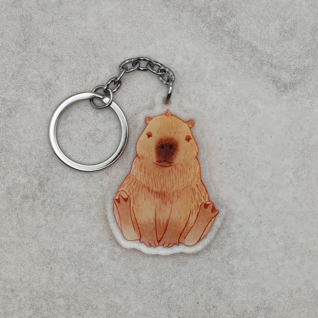 Capybara Keychain, Unimpressed Capybara Keychain, Cute Animal Keychain ...