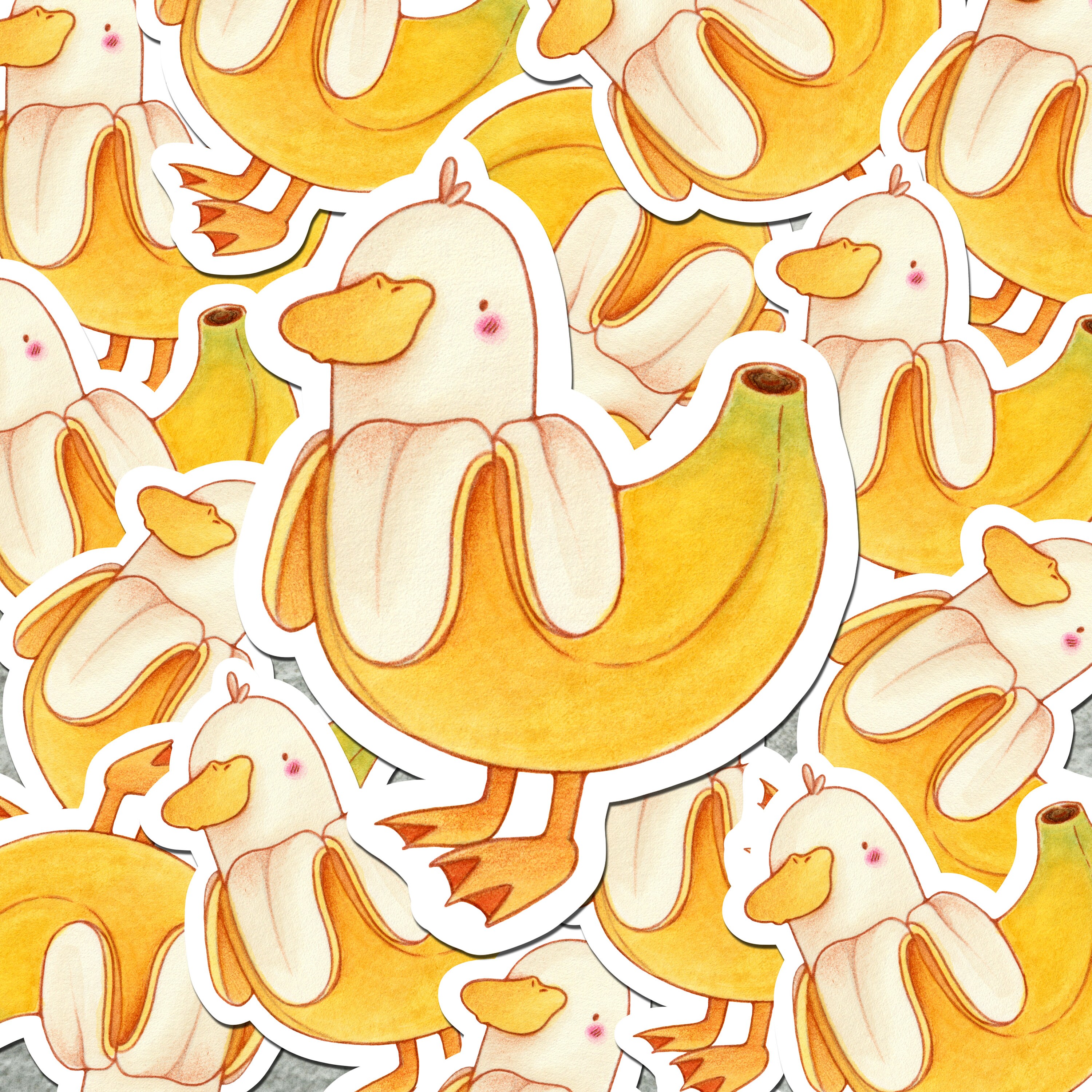 Banana Duck Sticker Funny Animal Sticker Cute Duck Sticker - Etsy UK