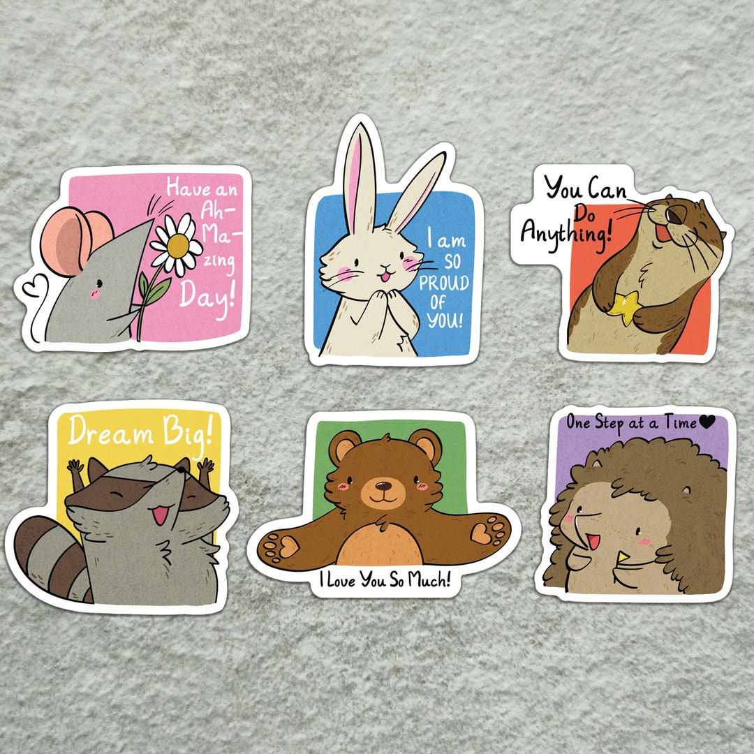 Encouraging Animals Stickers! Positive Reinforcement Stickers, Cute ...