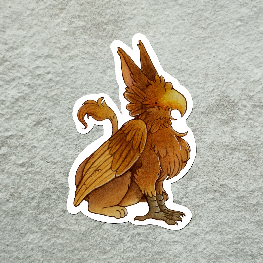 Gryphon Sticker, Fantasy Sticker, Mythical Sticker, Proud Griffon ...