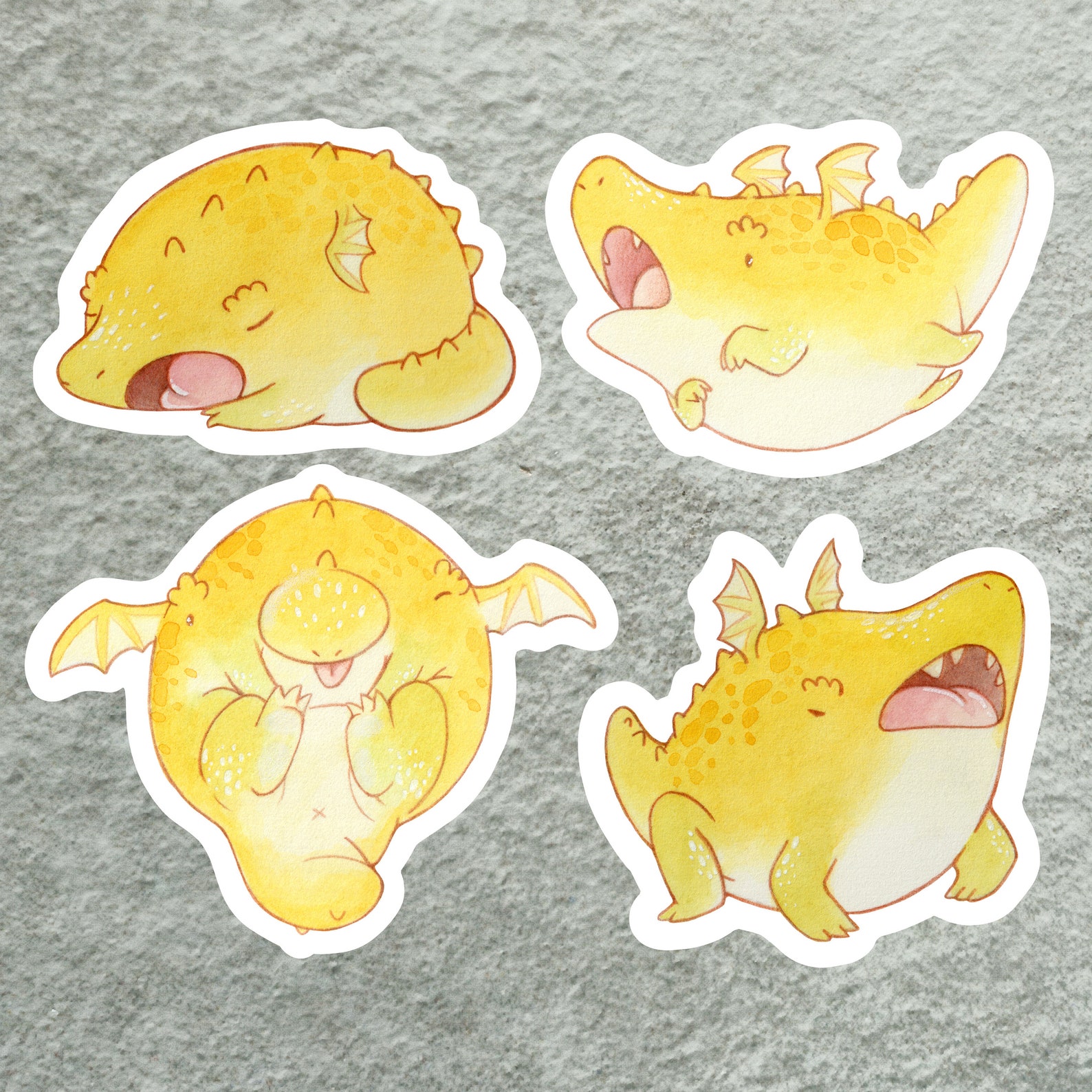 Lemon Dragon Stickerpack Dragon Stickerpack Cute Dragon - Etsy