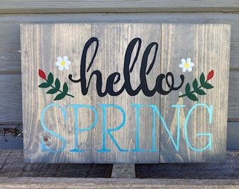 Wall Decor Welcome Spring Pallet Art - Etsy