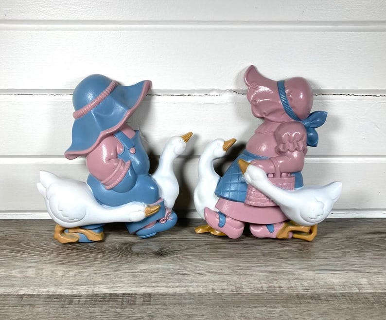 Set of 2 Vintage Burwood Child and Goose Wall Hangings - Etsy