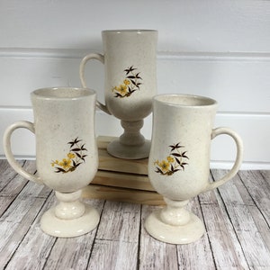 Set of 3 Vintage Handled Pedestal Mugs - Etsy