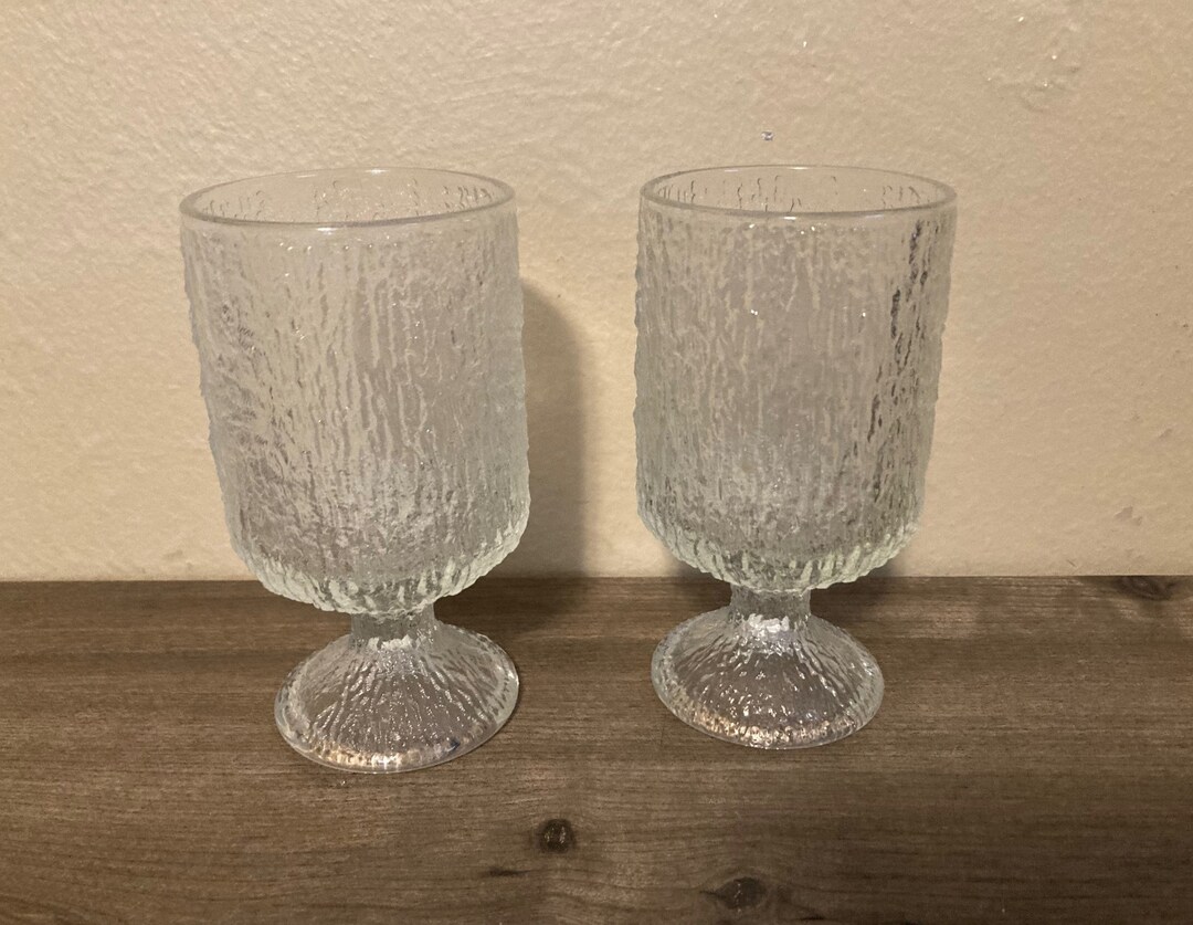 Set of 2 Vintage Indiana Glass Crystal Ice 8 Oz Goblets - Etsy