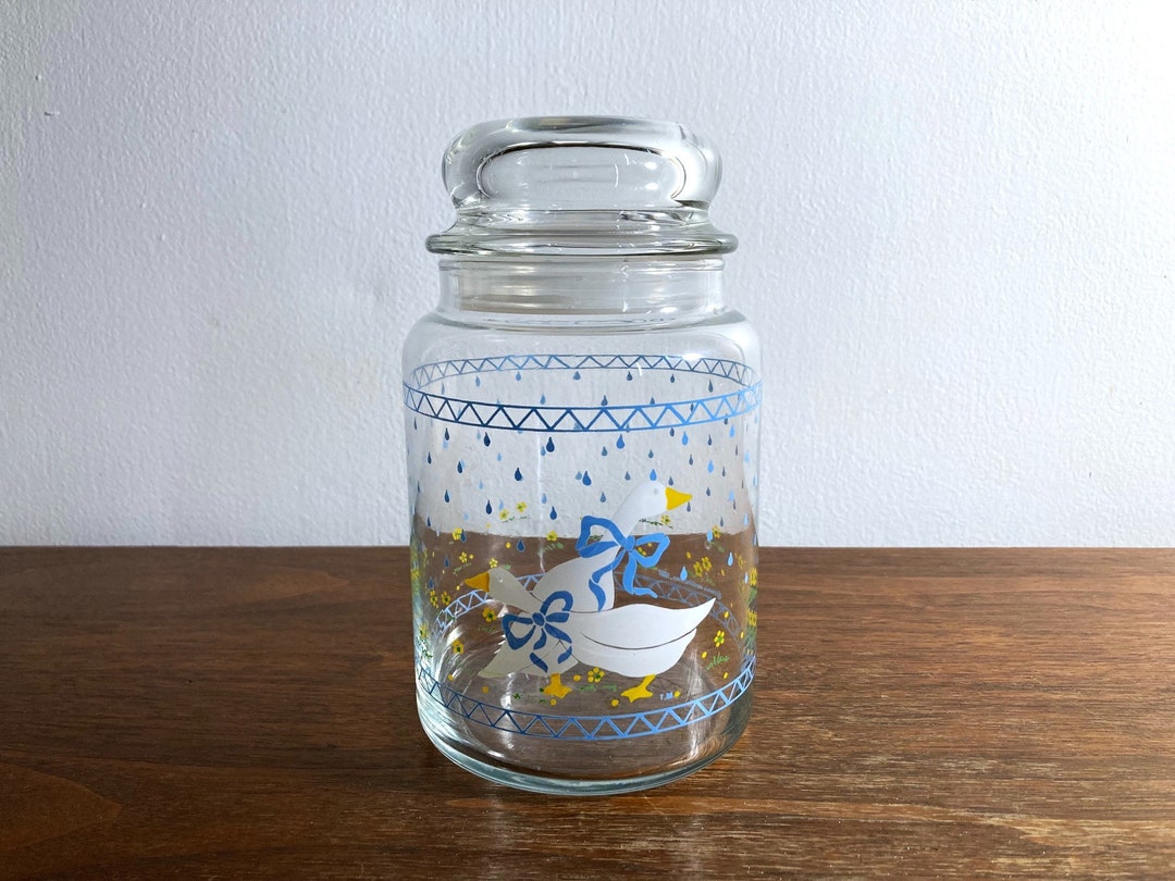 Vintage Anchor Hocking Glass Goose Storage Jar With Lid - Etsy