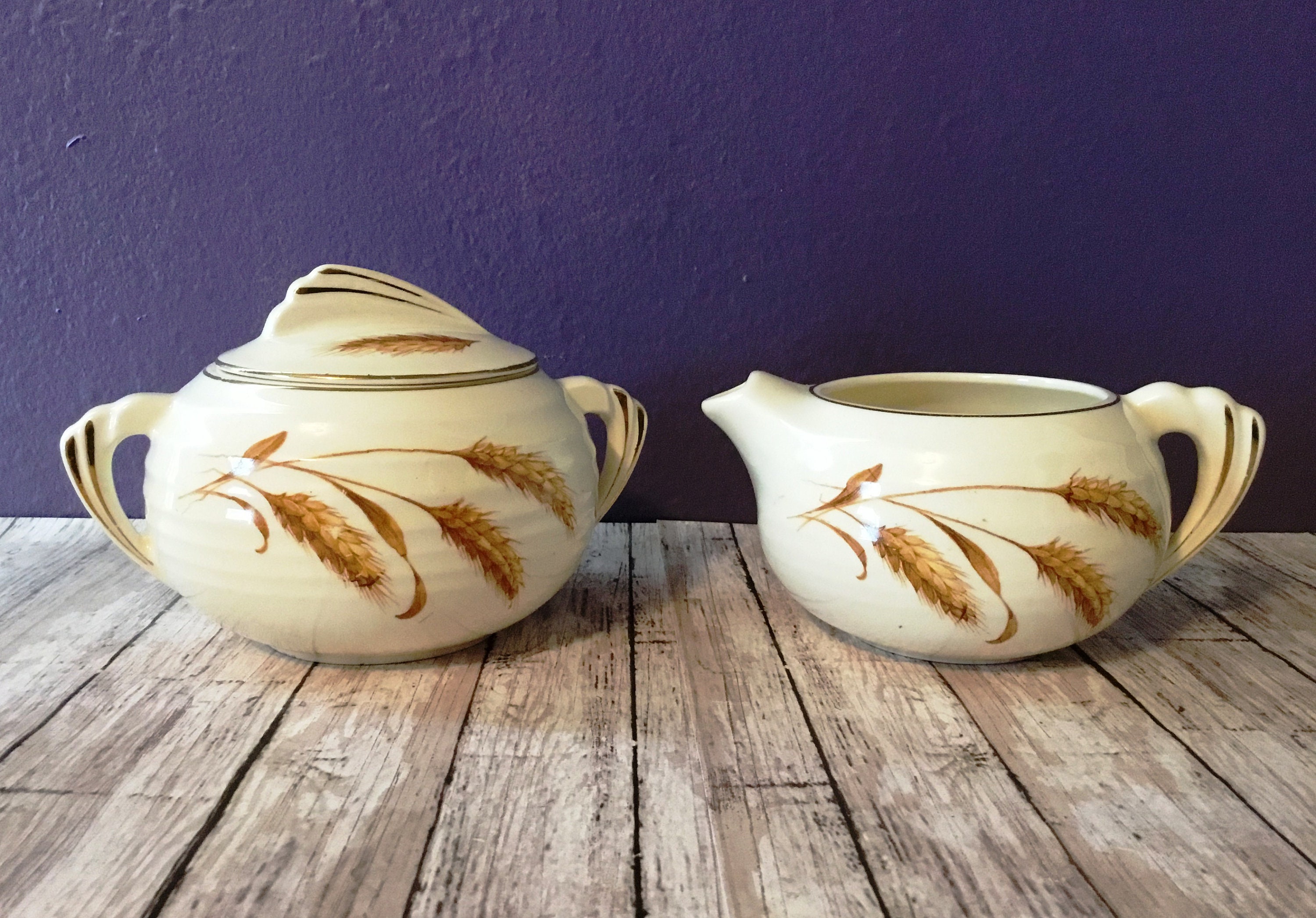 Vintage Edwin M Knowles China Co Yorktown 22 Kt Gold Sugar Bowl ...