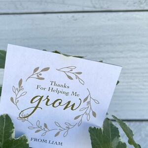 Thanks for Helping Me Grow Gift Tag | Gift Tag for Mom | Gift Tag for ...