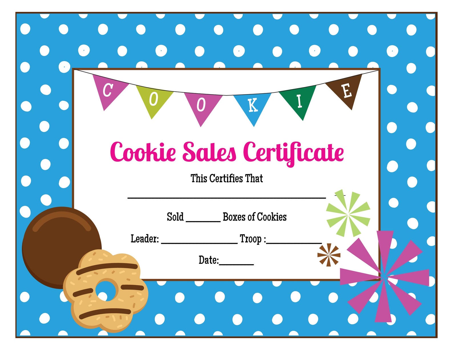 Scout Cookie Sales Award Certificate. Personalizable Printable ...