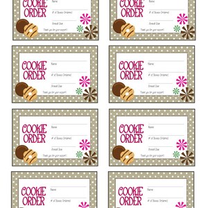 Cookie or Cookie Dough Sales Receipts. Polka Dot Printable Download ...