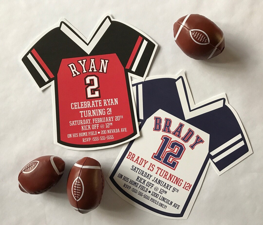 Football Jersey Birthday Invitation, Kids Party (printable Download) - Etsy