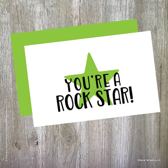 Youre A Rock Star Printable You're A Rockstar" Greeting Card For Sale