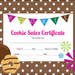Cookie Sales Award Certificate. Downloadable & Printable. Available in ...