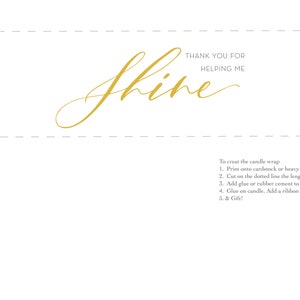 Thanks for Helping Me Shine! Candle Gift Tag for Mother Teacher. Gift ...