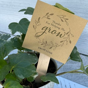 Thanks for Helping Me Grow Gift Tag | Gift Tag for Mom | Gift Tag for ...