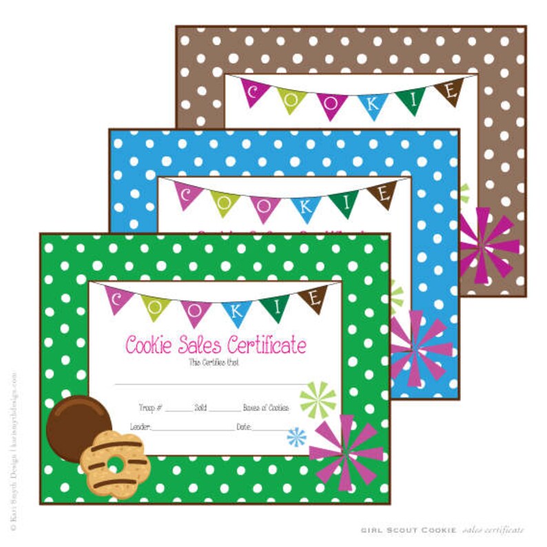 Cookie Sales Award Certificate. Downloadable & Printable. Available in ...