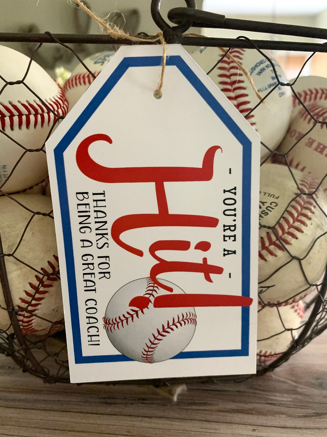 You're A Hit Baseball Gift Tag It Was a Ball Coach's - Etsy