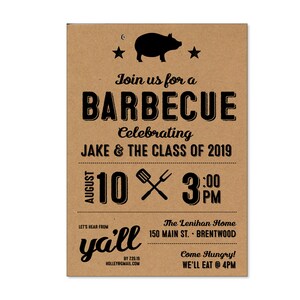 Graduation BBQ Invitations Birthday Barbecue Invites Backyard BBQ ...