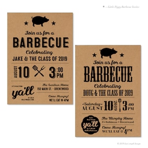 Graduation BBQ Invitations Birthday Barbecue Invites Backyard BBQ ...