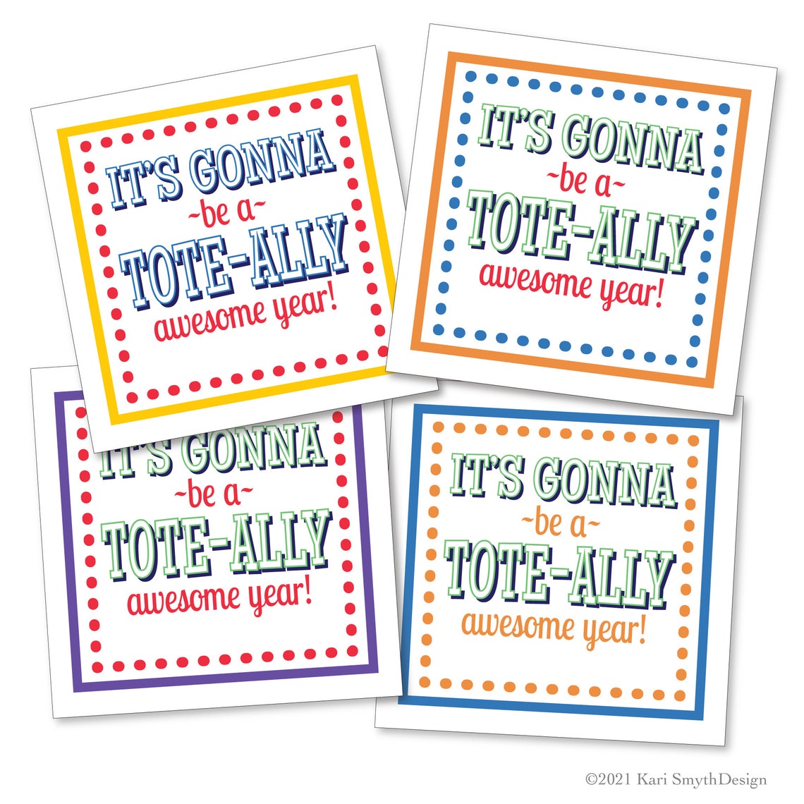 It's Gonna Be A Tote-ally Awesome Year Tote Bag Gift Tags | Etsy