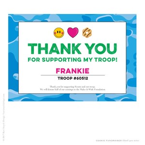 Fundraiser Camo and Emoji Thank You Notecards: Personalized & Printable ...