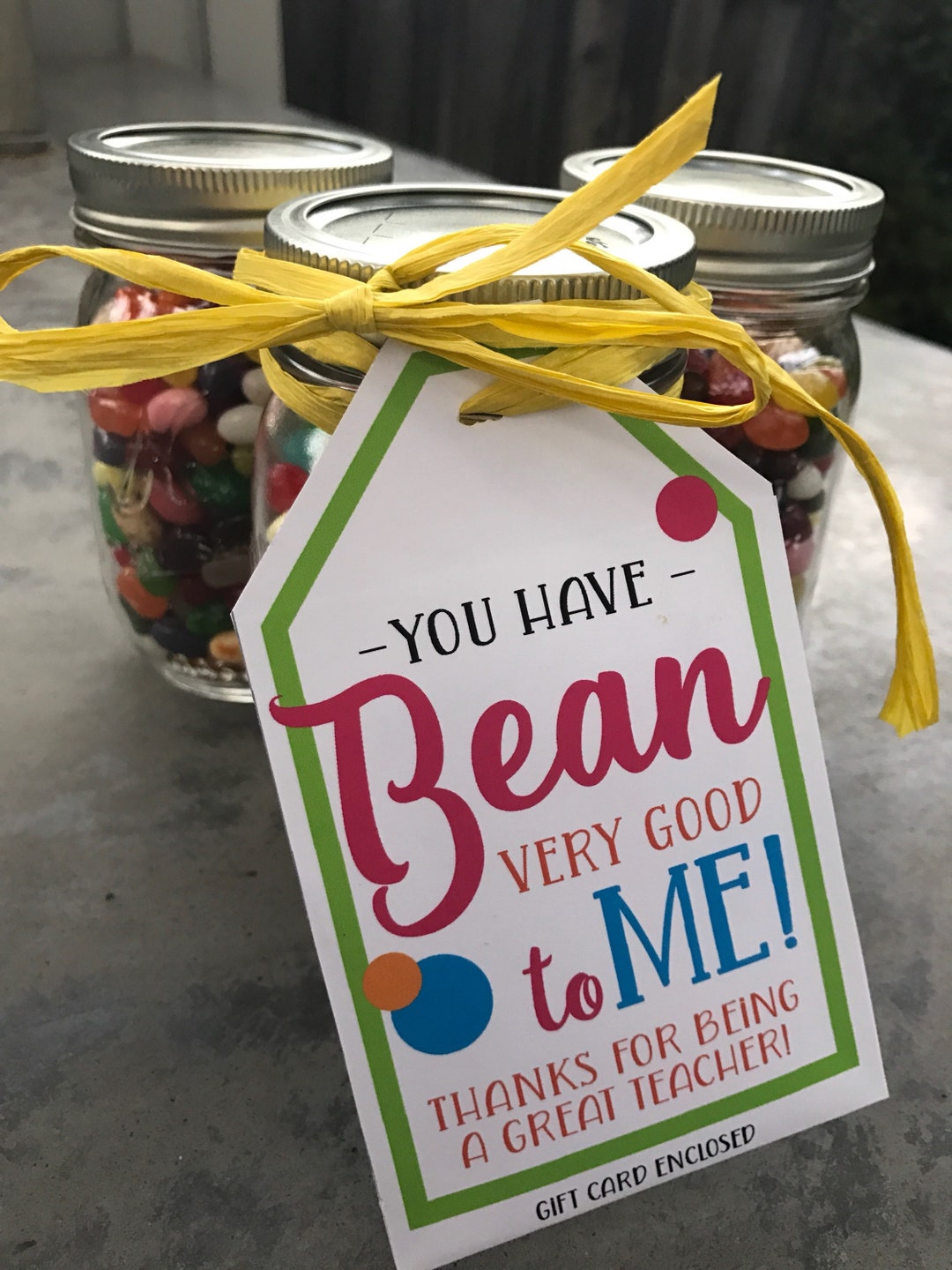 Teacher Appreciation Jelly Bean Gift Tag (printable Download) - Etsy