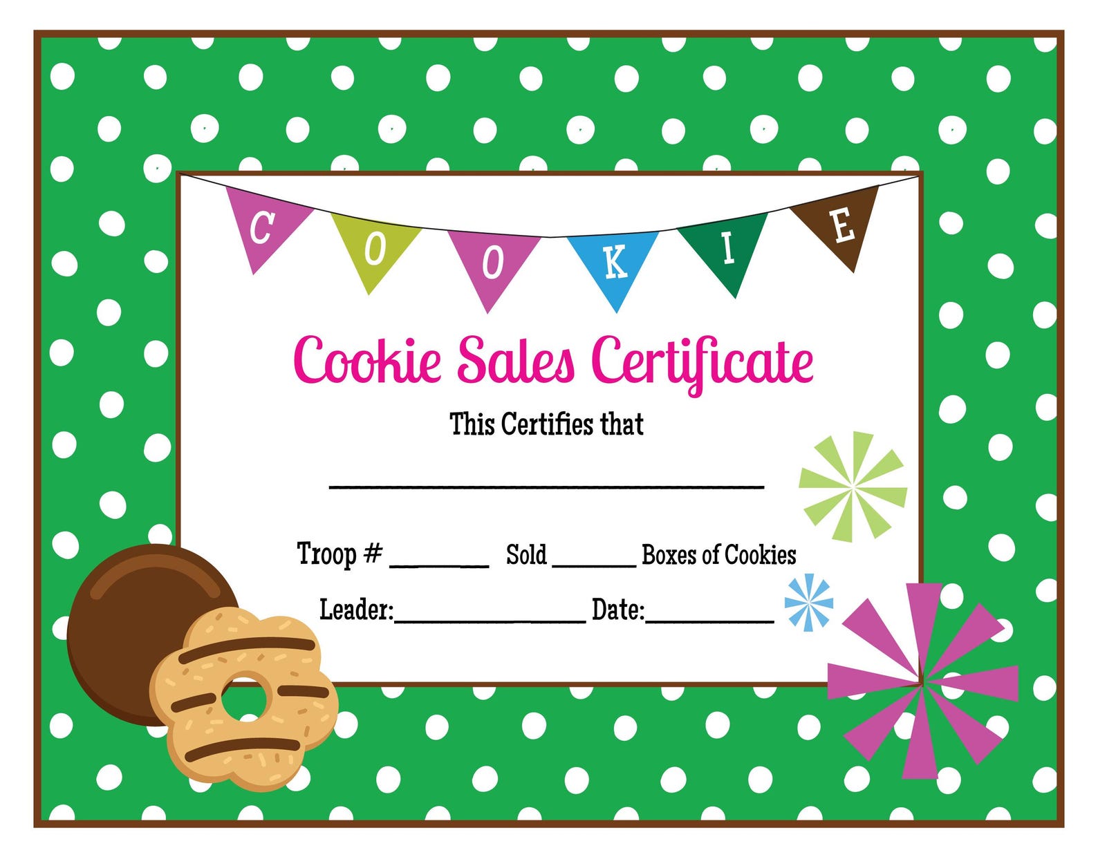 Scout Cookie Sales Award Certificate. Personalizable Printable ...