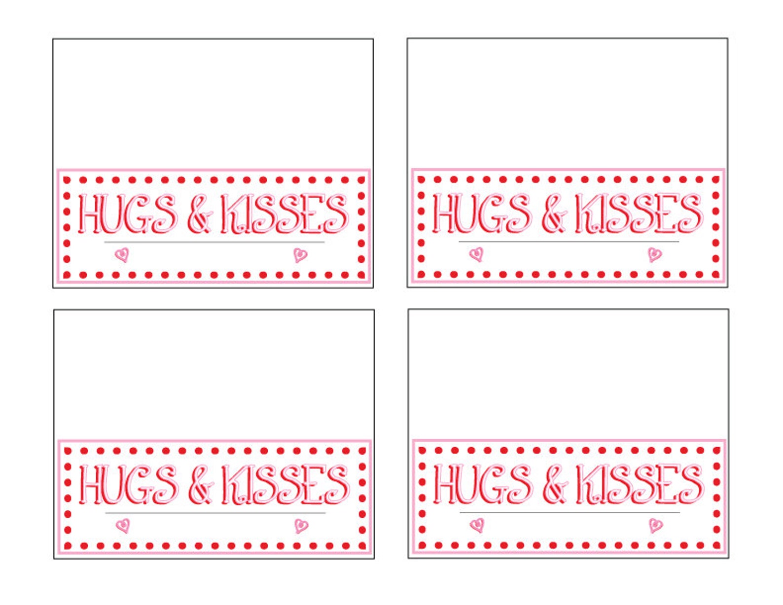 Valentines Day Kisses Gift Tags or Class Cards. Printable - Etsy