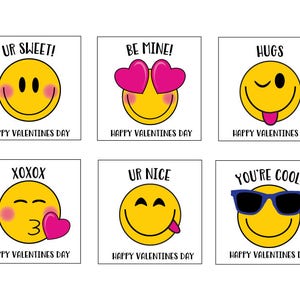 Emoji Valentines Day Gift Tags. Perfect for Class Goodie Bags ...