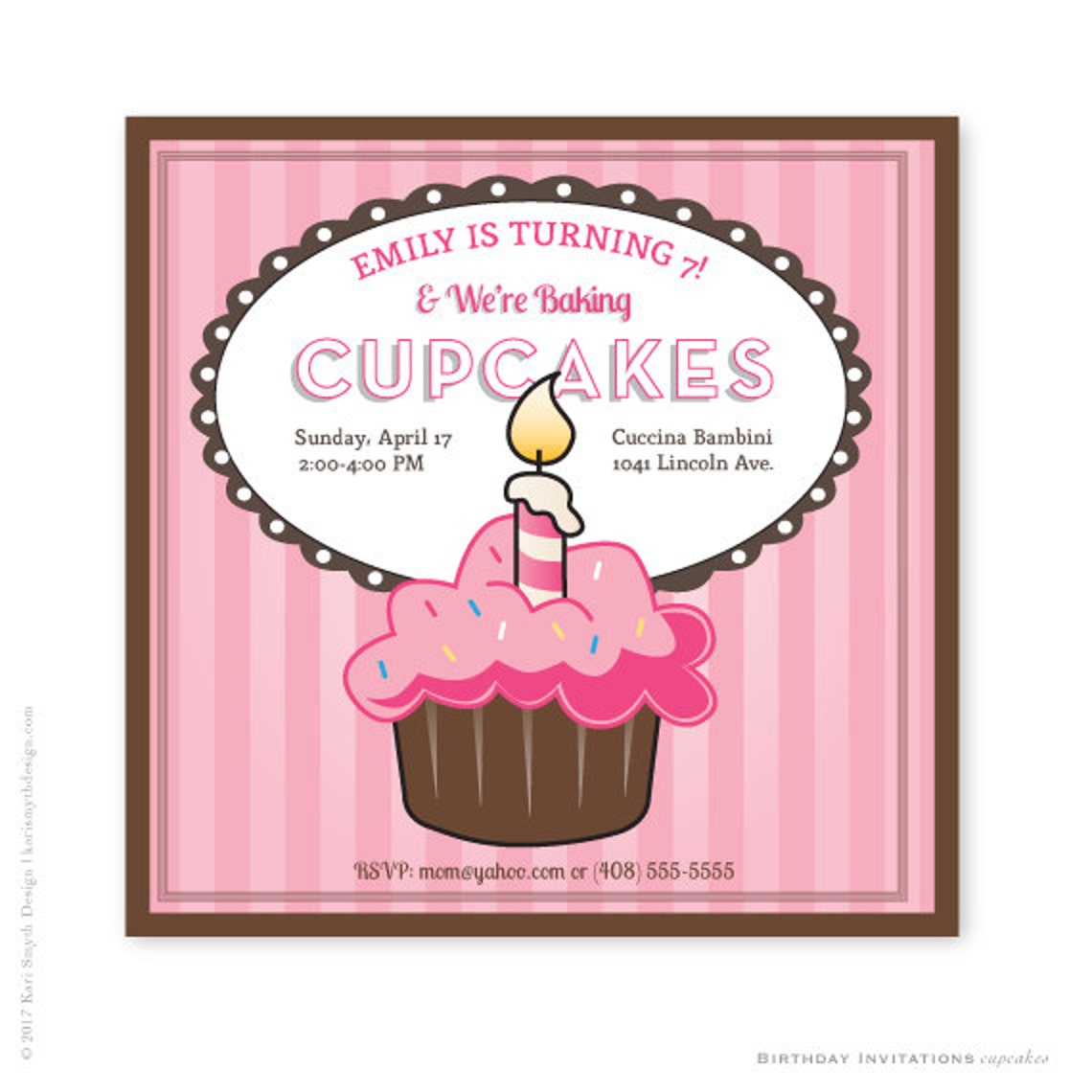 Cupcake Birthday Party Invitations. Personalized and Printable - Etsy