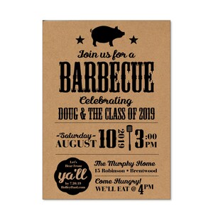 Graduation BBQ Invitations Birthday Barbecue Invites Backyard BBQ ...