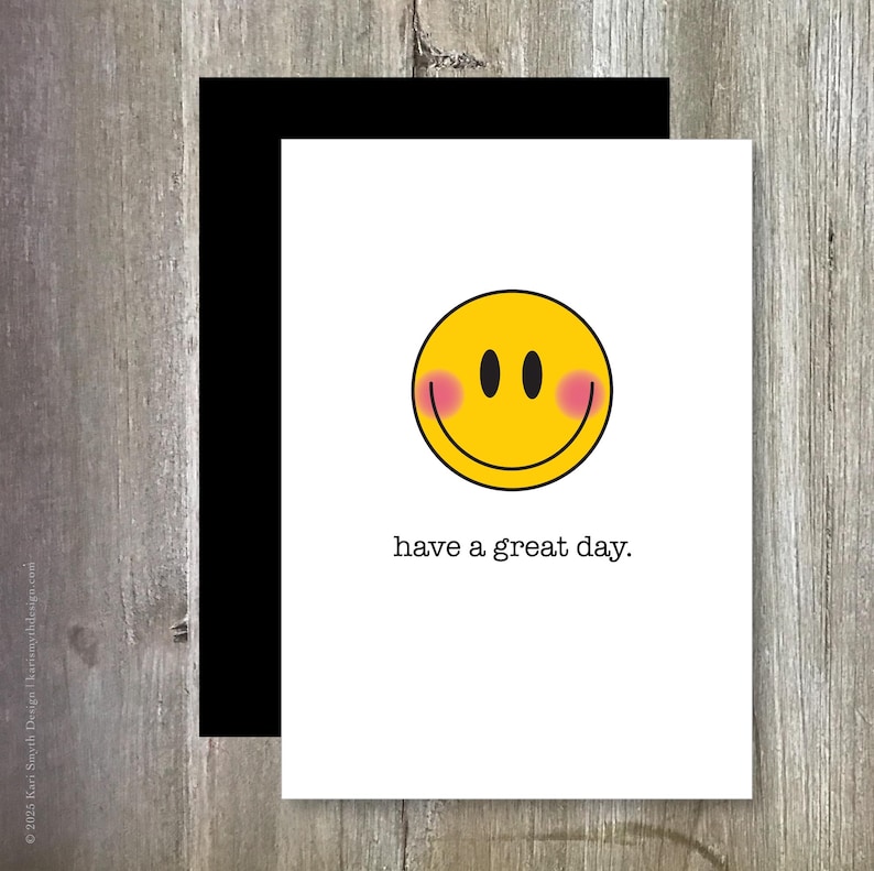 Happy Face Card: Smiley Emoji Greeting Card - Etsy