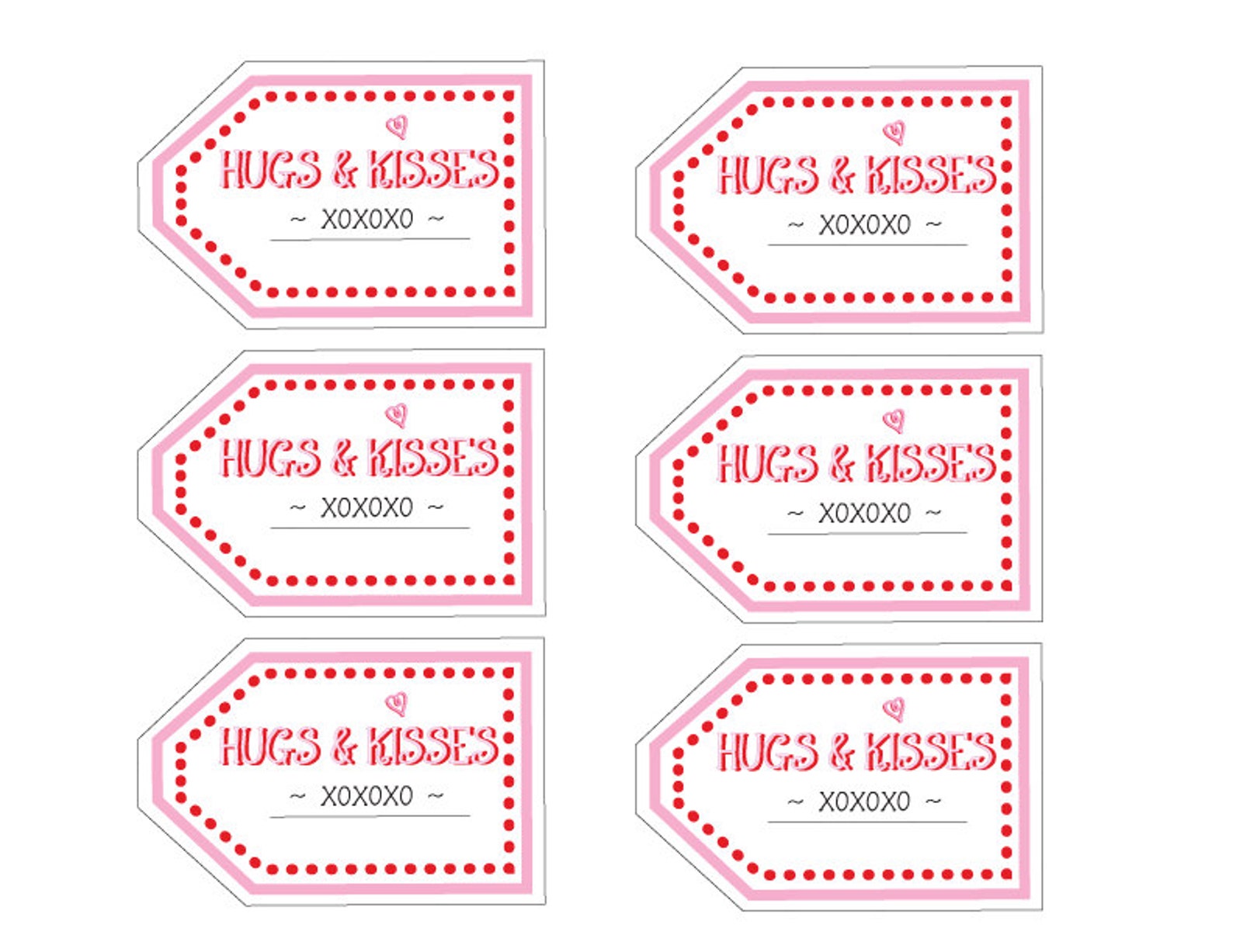 Valentines Day Kisses Gift Tags or Class Cards. Printable - Etsy