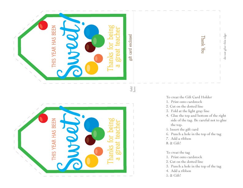 Sweet Year Teacher Gift Tag, Printable Download - Etsy