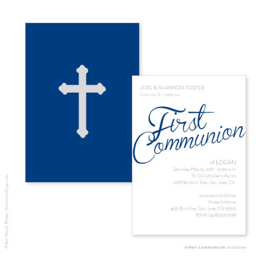 First Communion Invitations. Printable. Holy Communion Eucharist DIY - Etsy