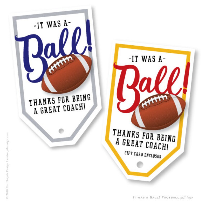 Football Coach Gift Tag Football Gift Tag Football Coach Gift - Etsy