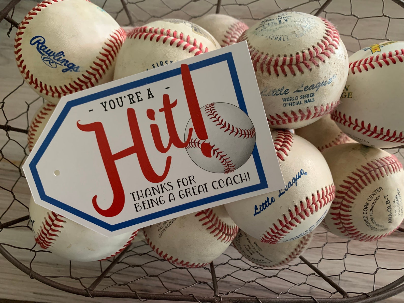 You're A Hit Baseball Gift Tag It Was a Ball Coach's - Etsy