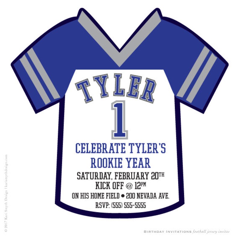 Football Jersey Birthday Invitation, Kids Party (printable Download) - Etsy