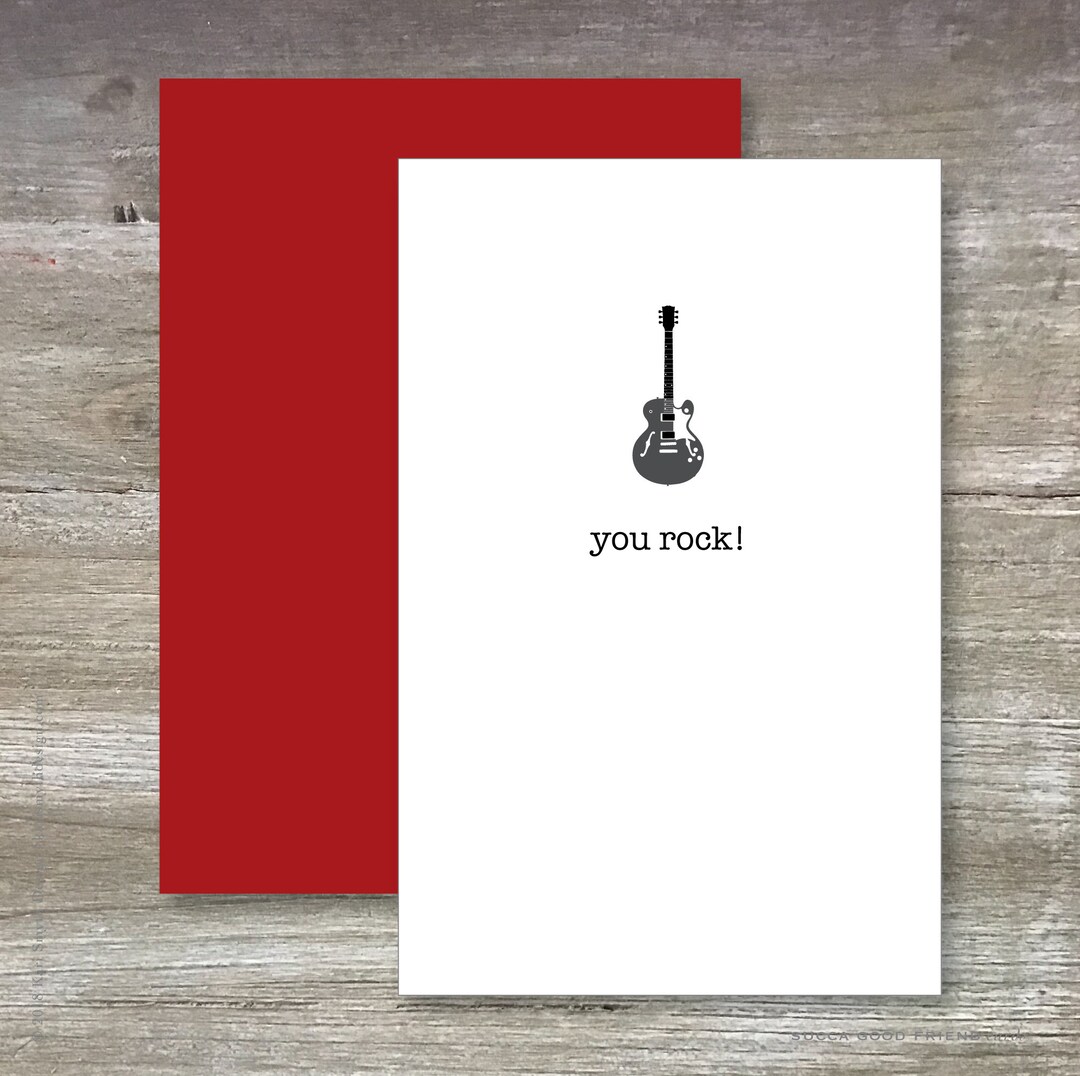 Card- You Rock! Friend Teacher Coworker Coach Card You Rock! Thank You ...