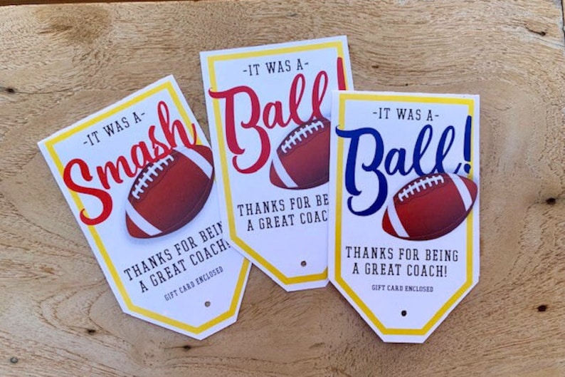 Football Coach Gift Tag Football Gift Tag Football Coach Gift - Etsy